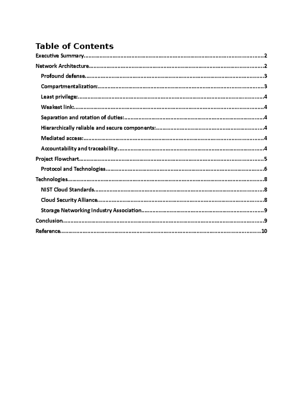 Assignment 4 - Table of Contents Executive - Studocu