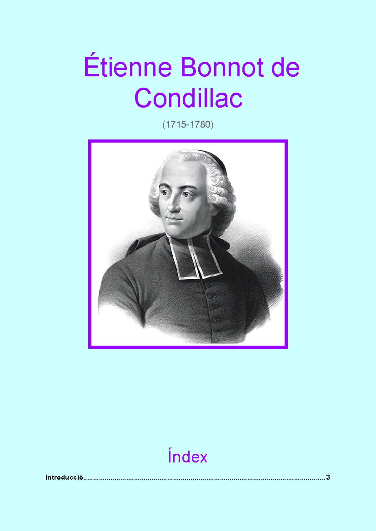 Sensacionalismo y la percepción - Étienne Bonnot de Condillac (1715 ...
