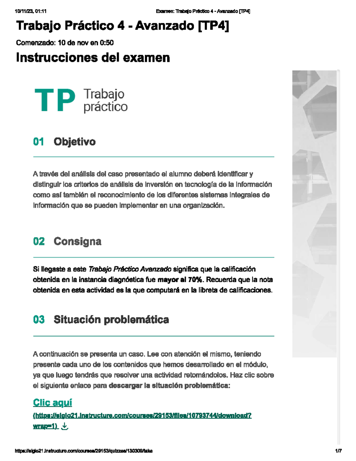 TP4 Avanzado SIO 100% - Sistemas de Información Organizacionales - Studocu