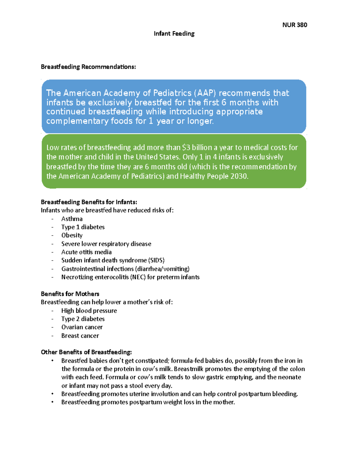 Infant feeding - lecture notes - Infant Feeding Breastfeeding ...
