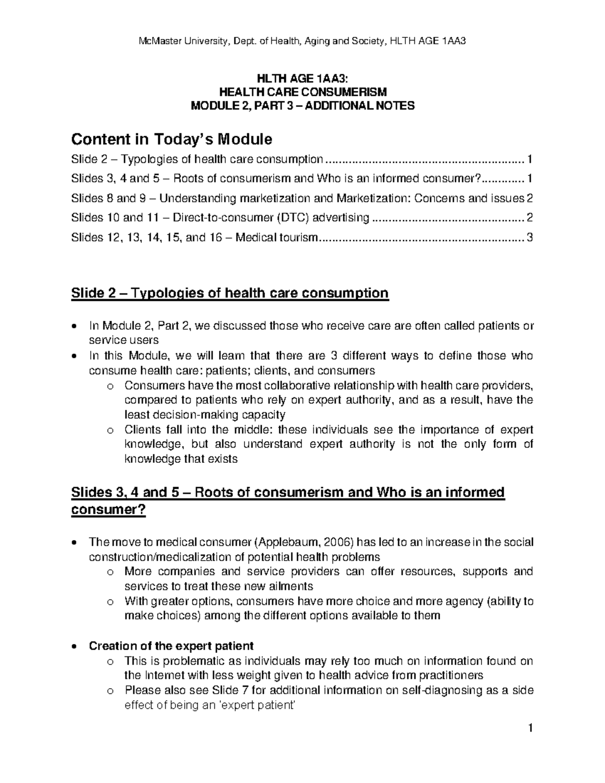 Module 2 - Part 3 - Additional notes - McMaster University, Dept. of ...