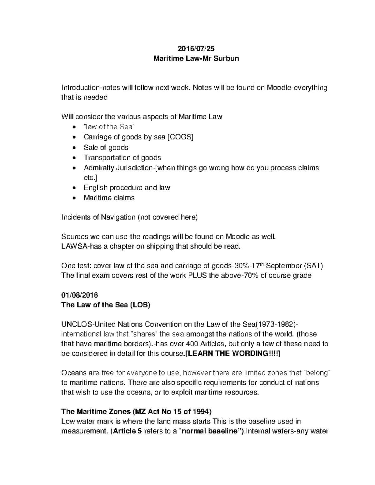 2016 0725-Maritime Law Class Notes-rev 1 - 2016/07/ Maritime Law-Mr ...