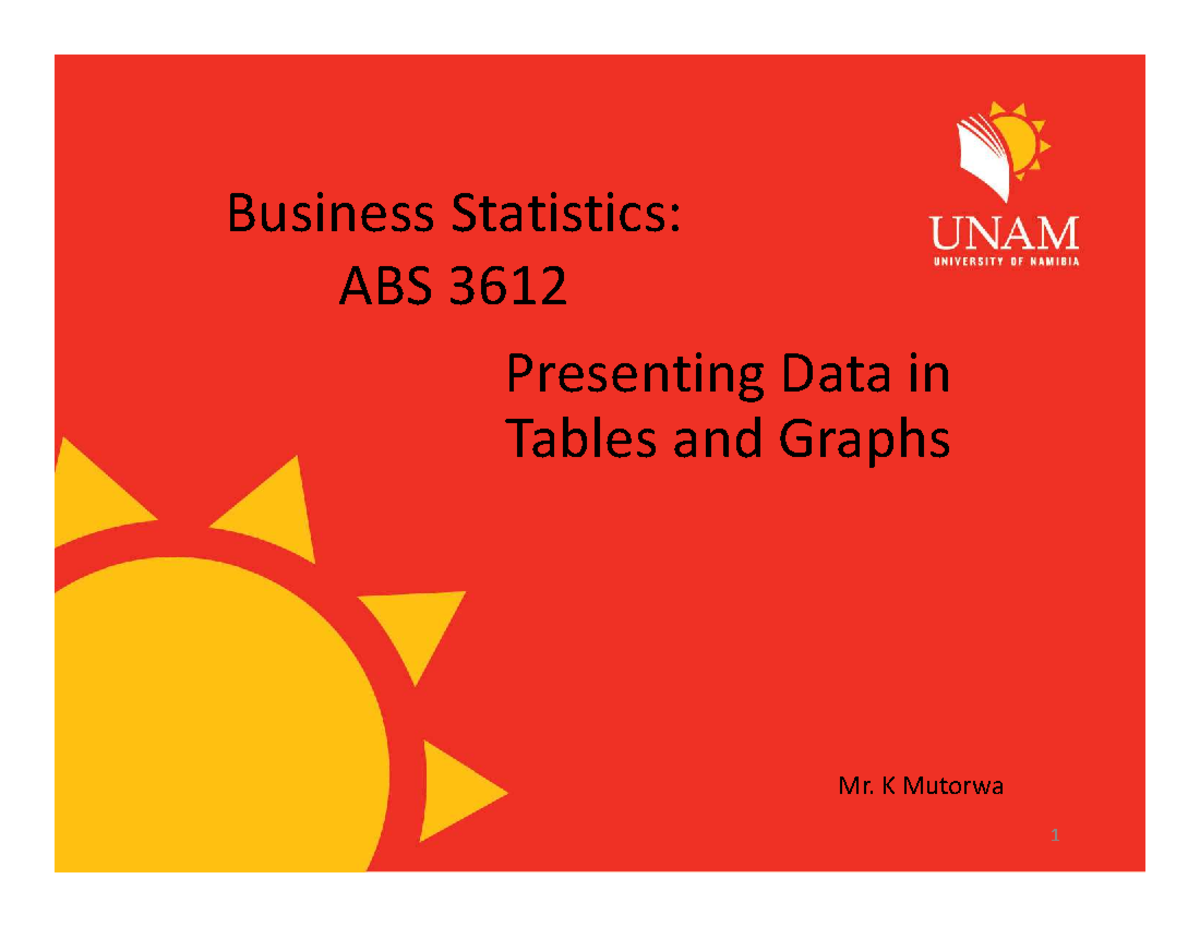 2.Presentation of Data in Tables - Warning: TT: undefined function: 32 Business Statistics: ABS ...