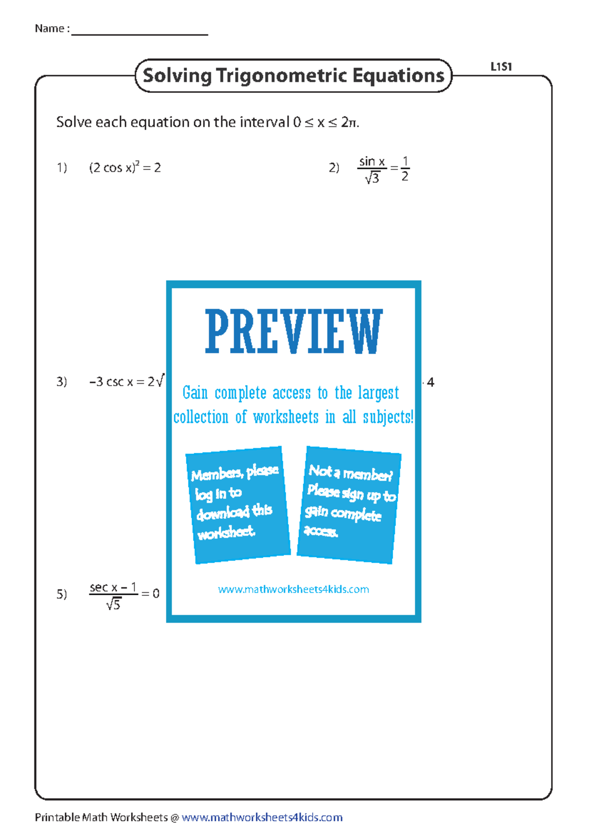 Linear-l1-1 - maths innit - Printable Math Worksheets ...