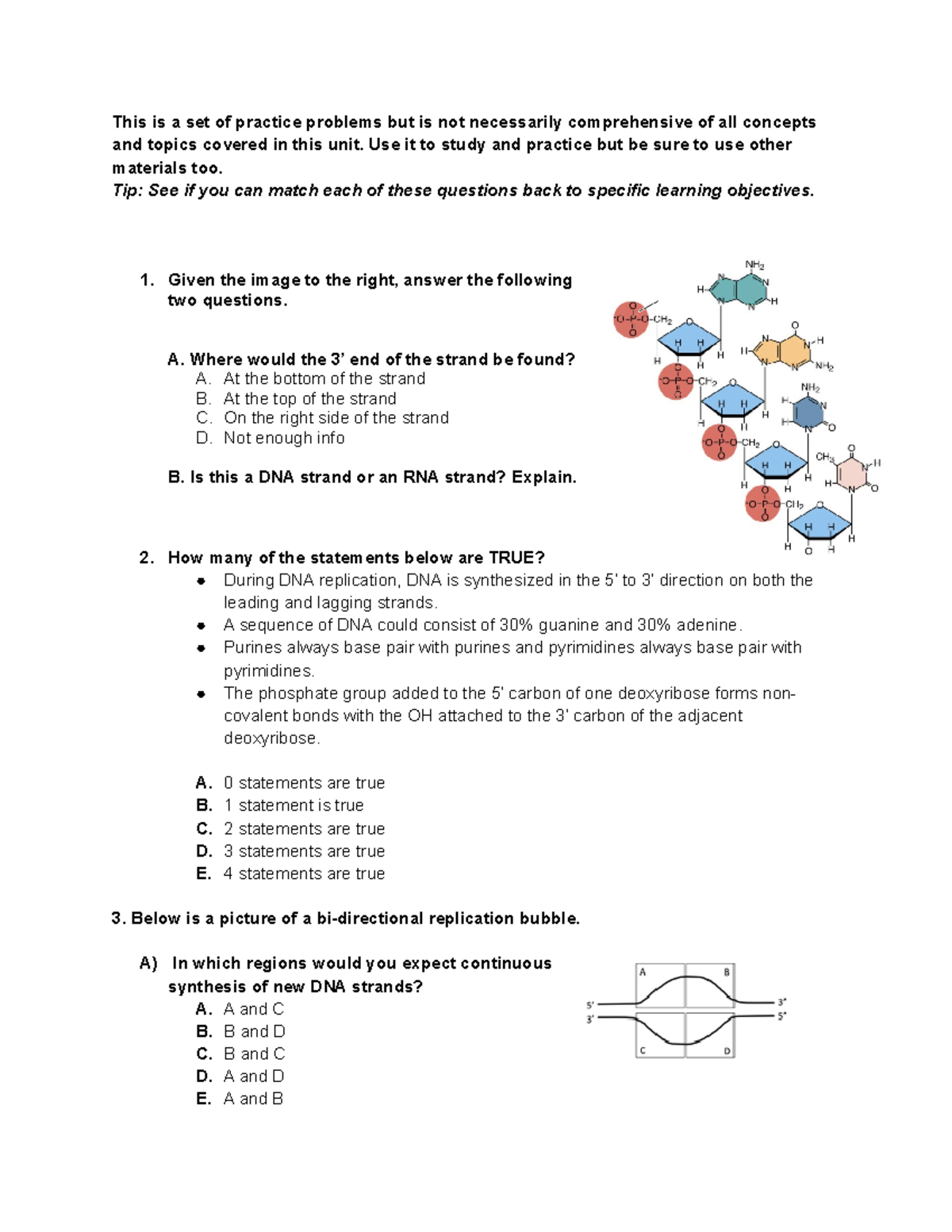 UNIT 2 Practice Problems - This is a set of practice problems but is ...