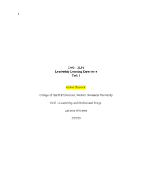 C361 Evidence Based Practice - C361 - MLM Amber Sturrock Western ...