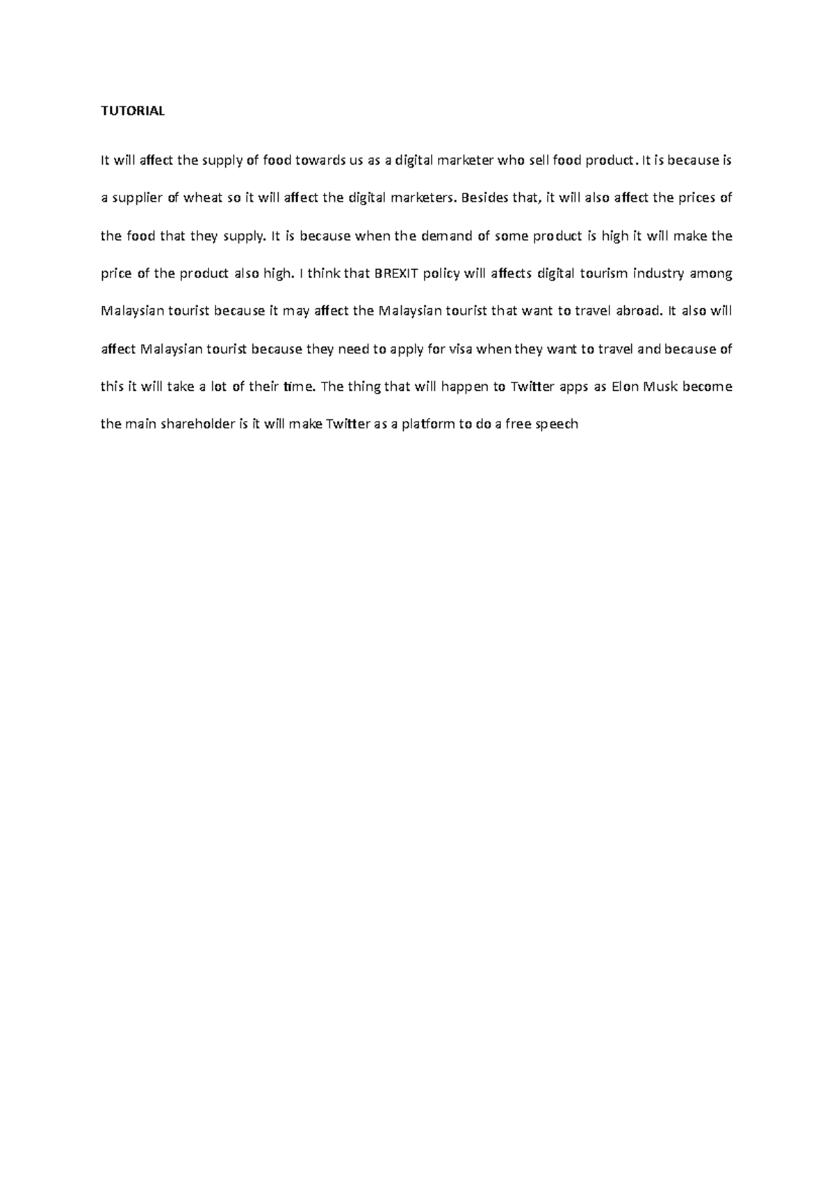 THE TUTORIAL FOR SUBJECT MKT558 CHAPTER 1 - Digital Marketing - UiTM ...