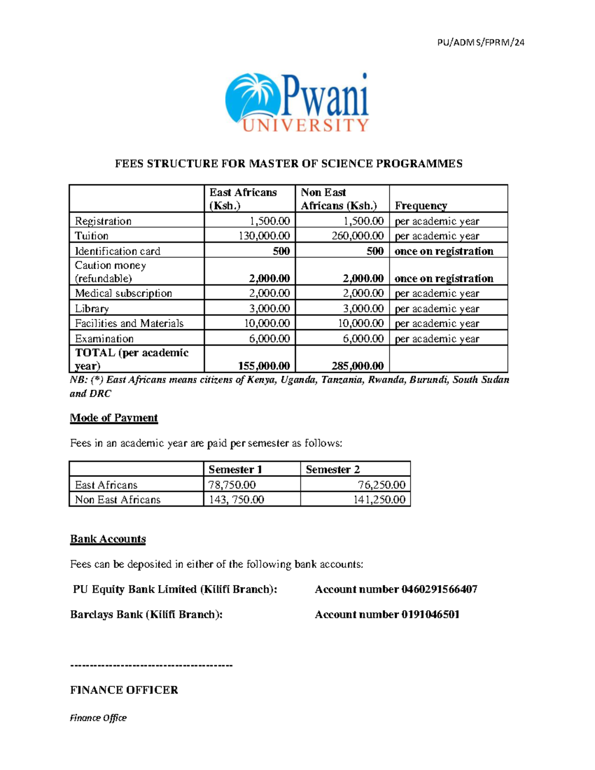MSC FEE FORM 24-22 - economics - PU/ADMS/FPRM/ Finance Office FEES ...