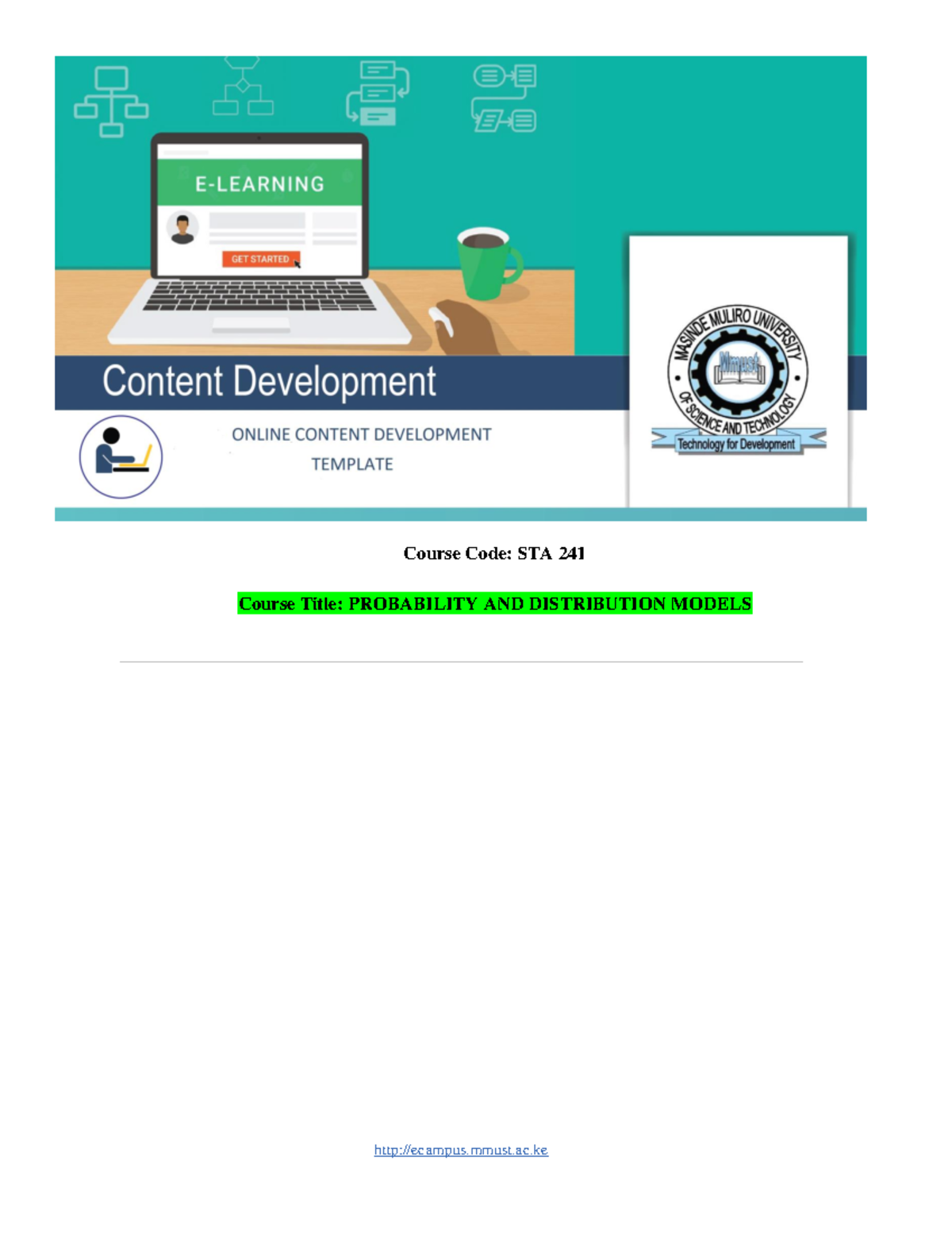 Normal Distribution - Statistics - ecampus.mmust.ac Course Code: STA ...