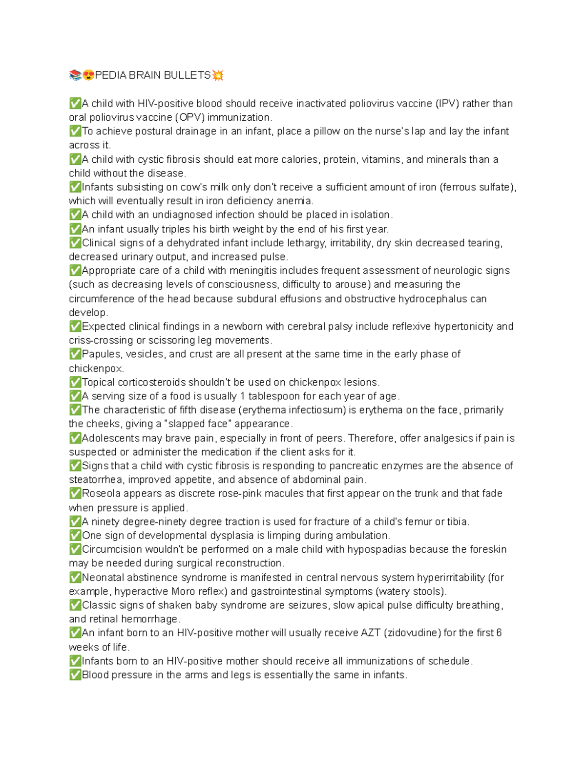 Pedia Brain Bullet - 📚😍PEDIA BRAIN BULLETS💥 A child with HIV-positive ...