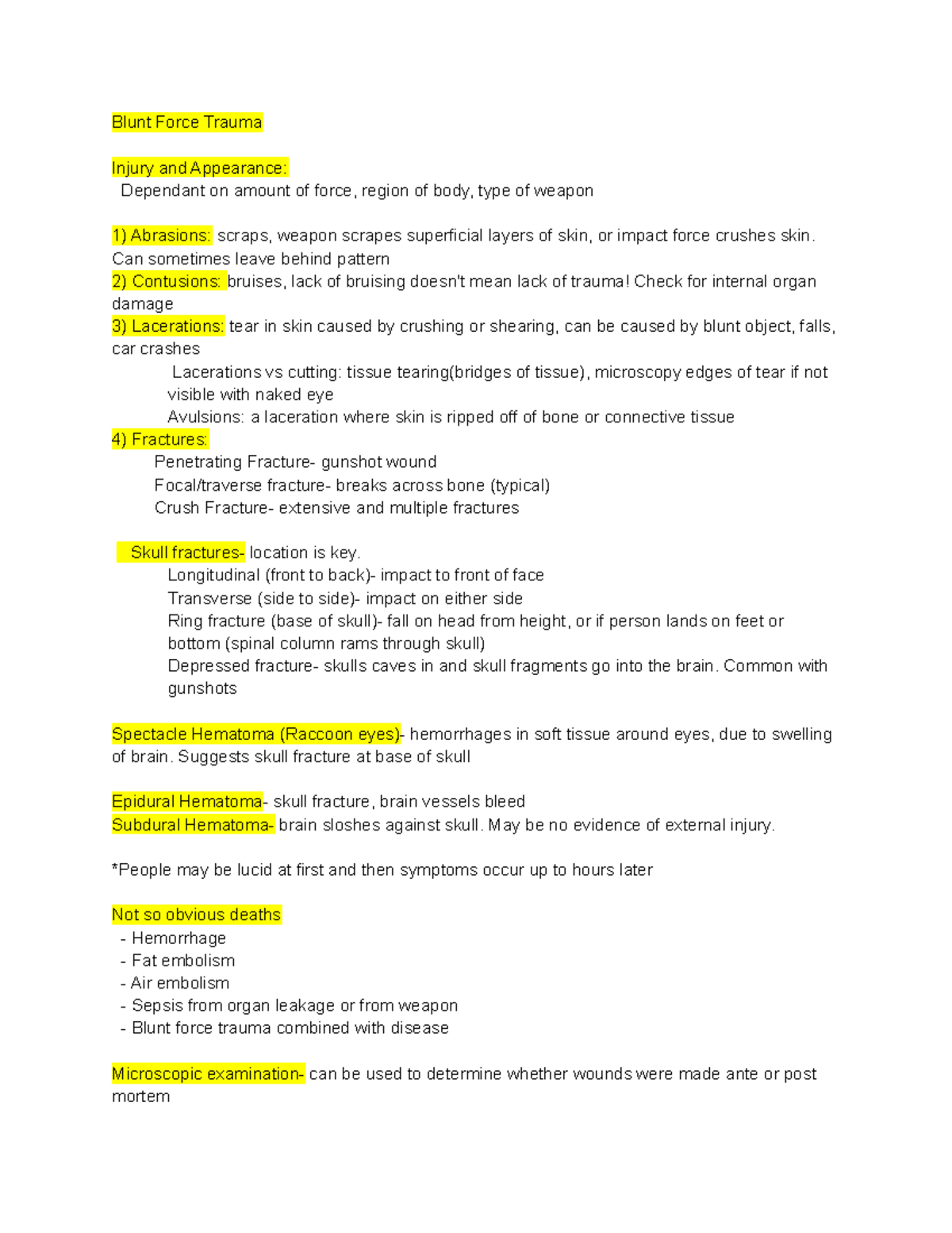 CSI - Blunt Force Trauma - Blunt Force Trauma Injury and Appearance ...