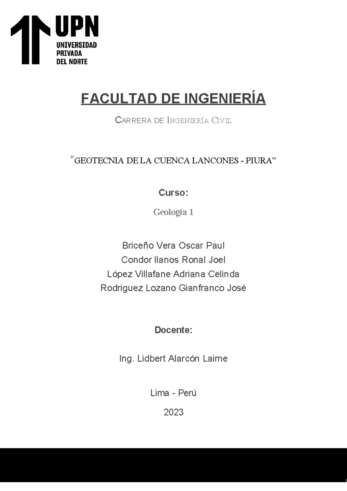 EF Geología Introduciion - 2022 2022 FACULTAD DE INGENIERÍA CARRERA DE ...