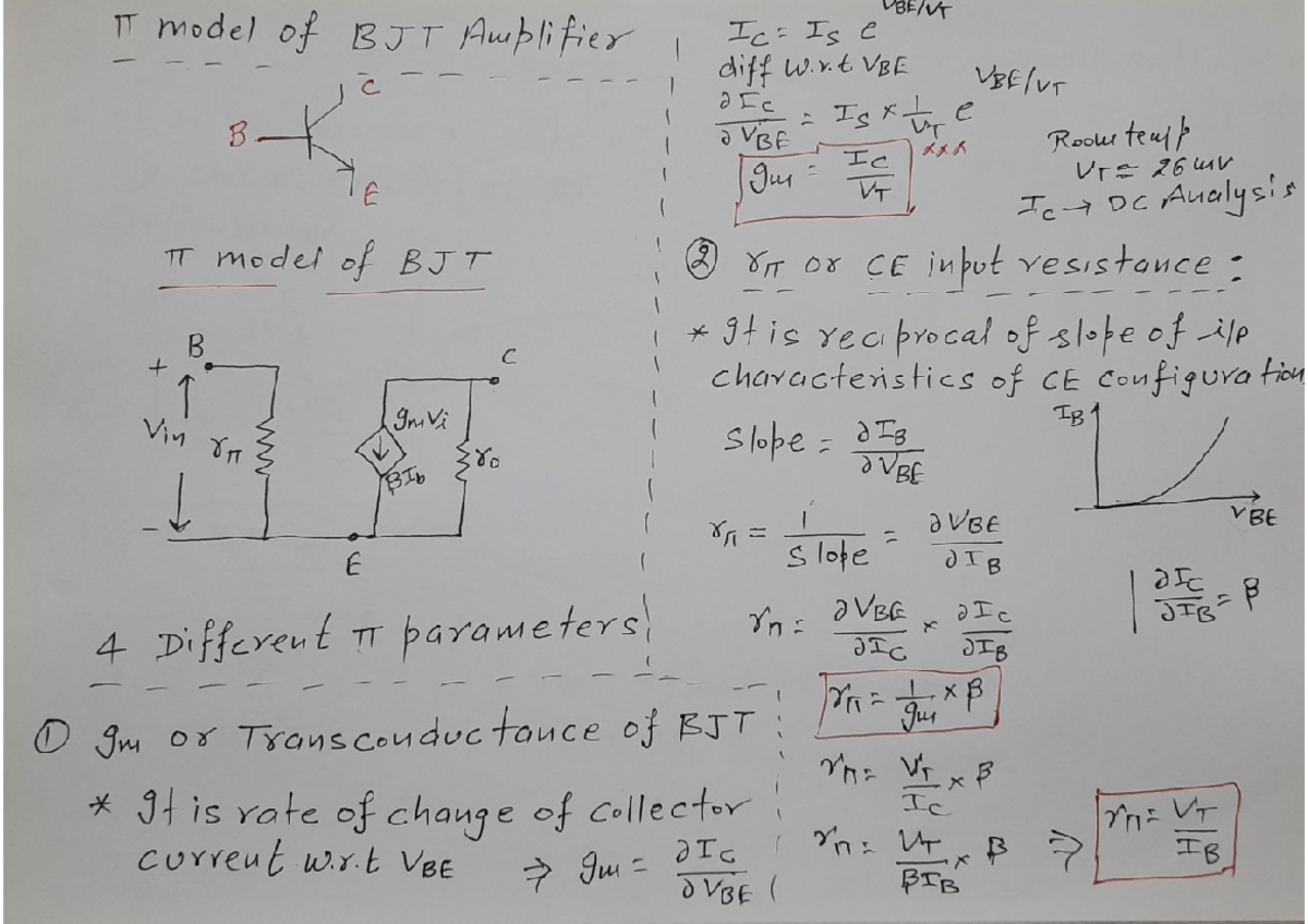 10. Pie and T models with Problems of BJT Amplifier - ANALOG ...