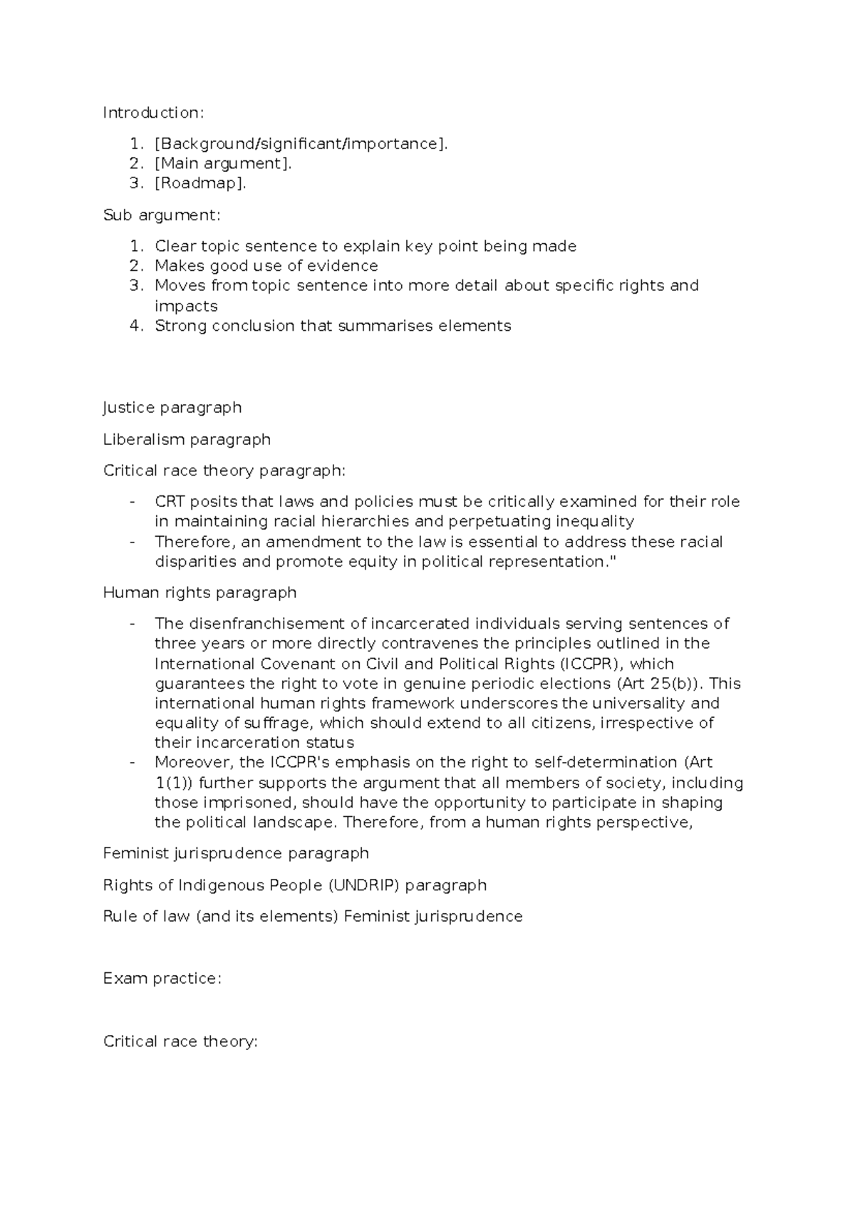 Starter paragraphs - Introduction: 1. [Background/significant ...