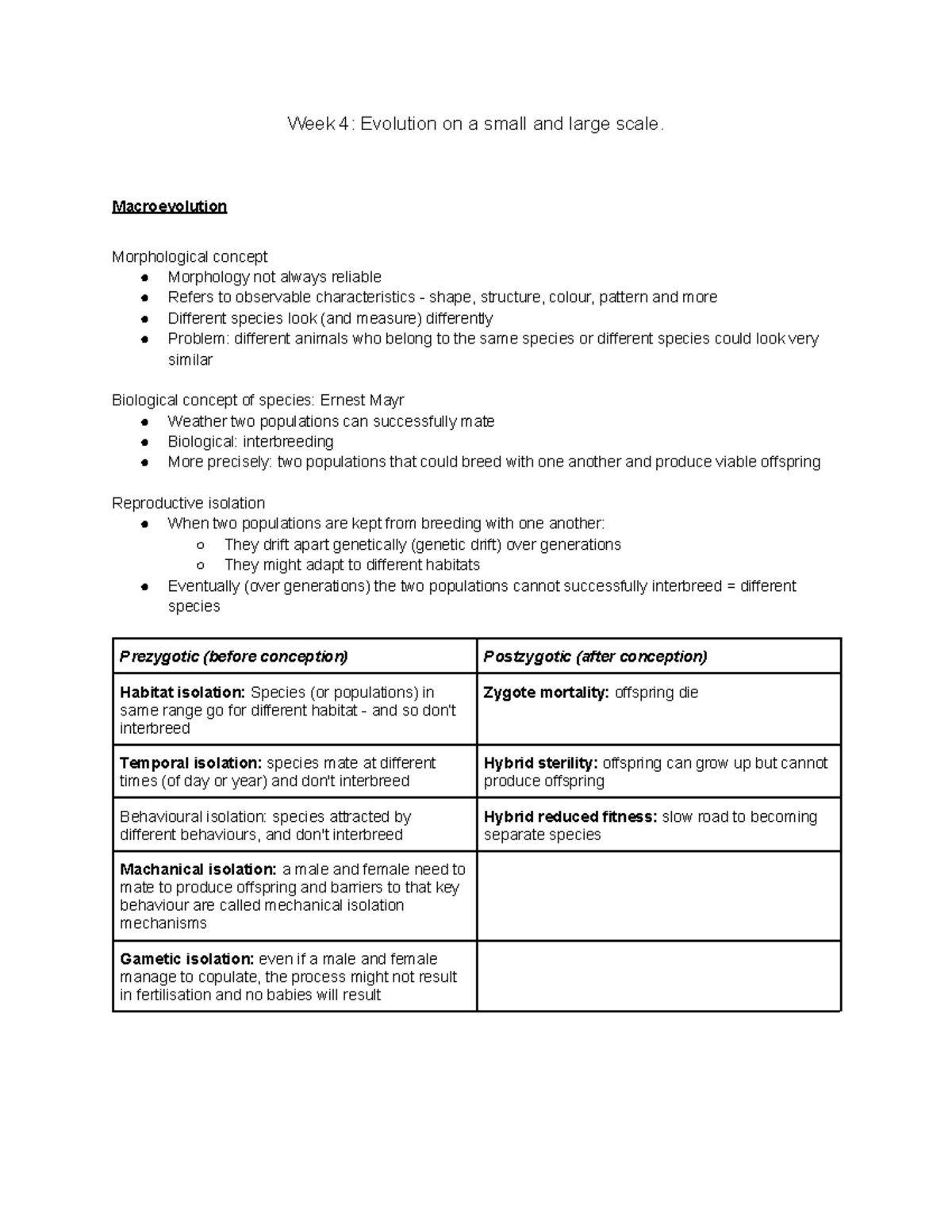 BIOL1320 - Evolution on a small and large scale. - Week 4: Evolution on ...