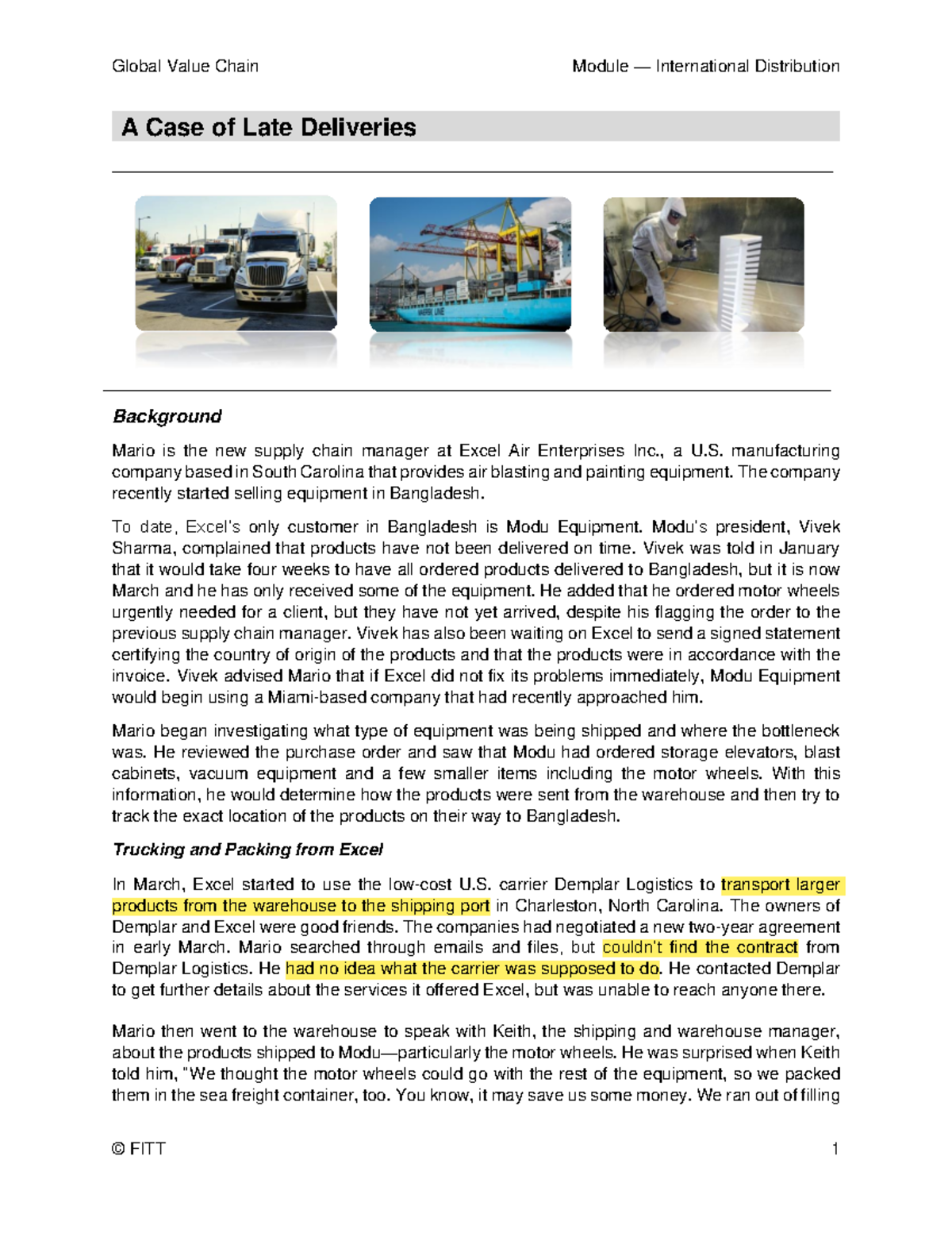 5. case study gvc international distribution - A Case of Late ...