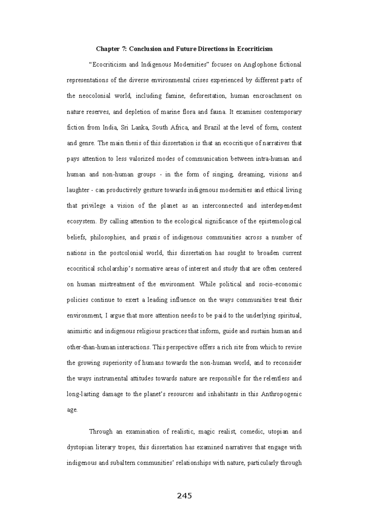 Conclusion and Future Directions in Ecocriticism - Chapter 7 ...