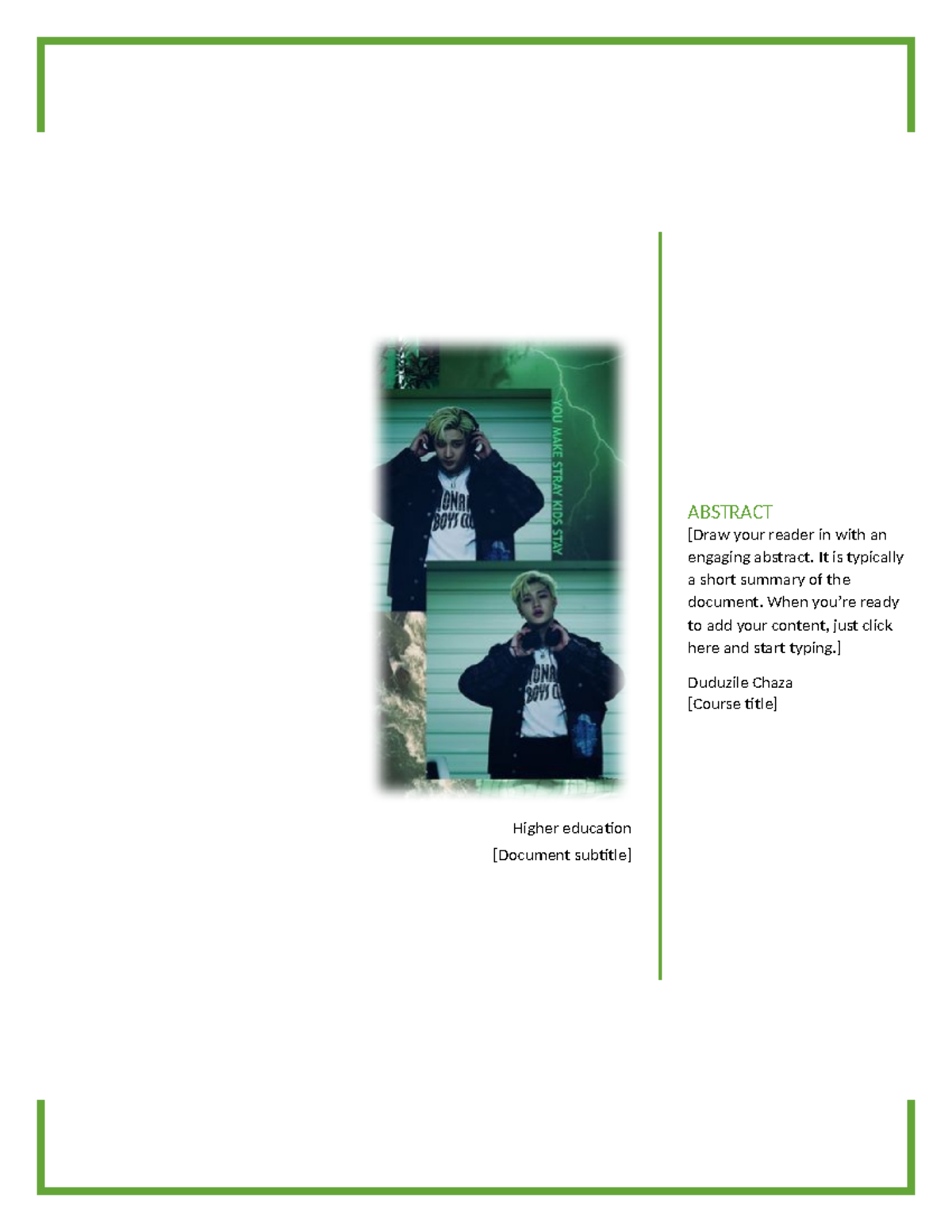 Higher education - Higher education [Document subtitle] ABSTRACT [Draw ...