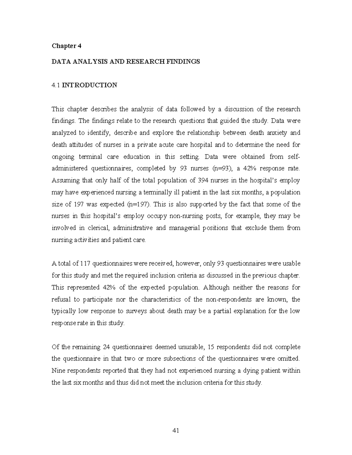 04Chapter 4 NSHUAAIJ JO SHI KA - Chapter 4 DATA ANALYSIS AND RESEARCH FINDINGS 4 INTRODUCTION ...