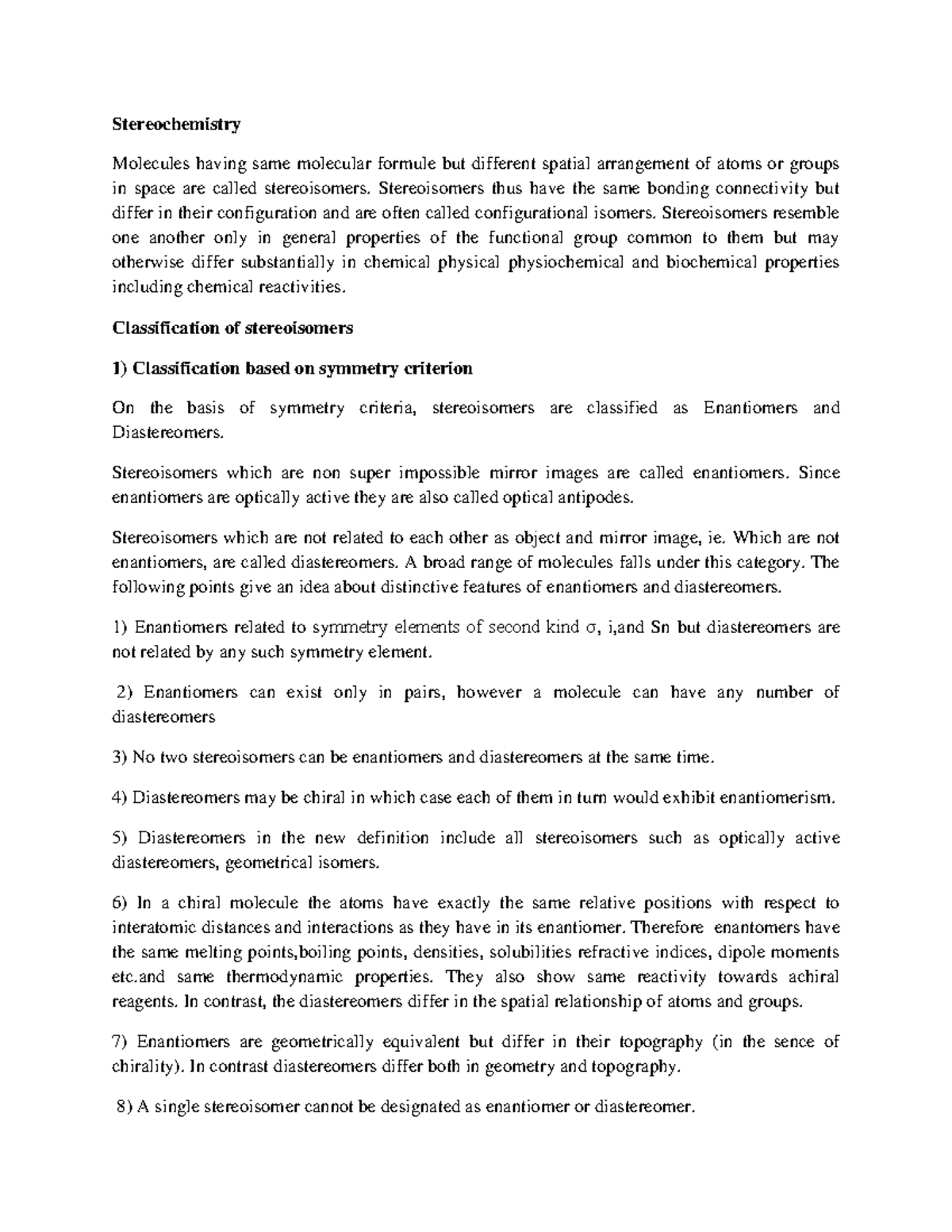 Stereoisomers - Stereoisomers thus have the same bonding connectivity ...