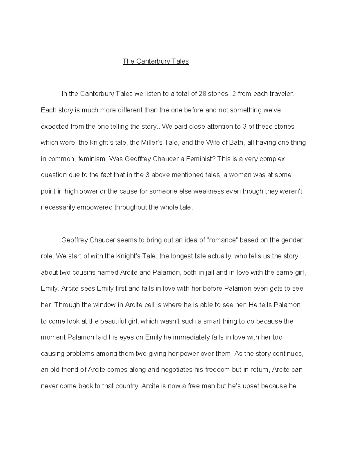 Canterbury Tales - Summary - The Canterbury Tales In the Canterbury ...