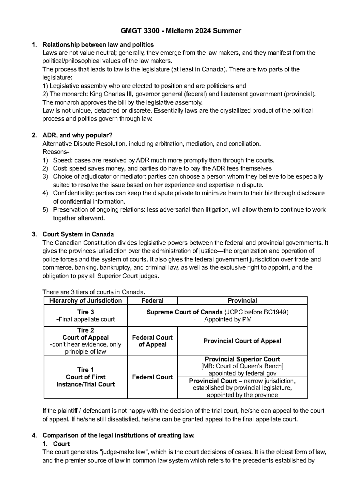 GMGT 3300 - Notes for Midterm - GMGT 3300 - Midterm 2024 Summer ...
