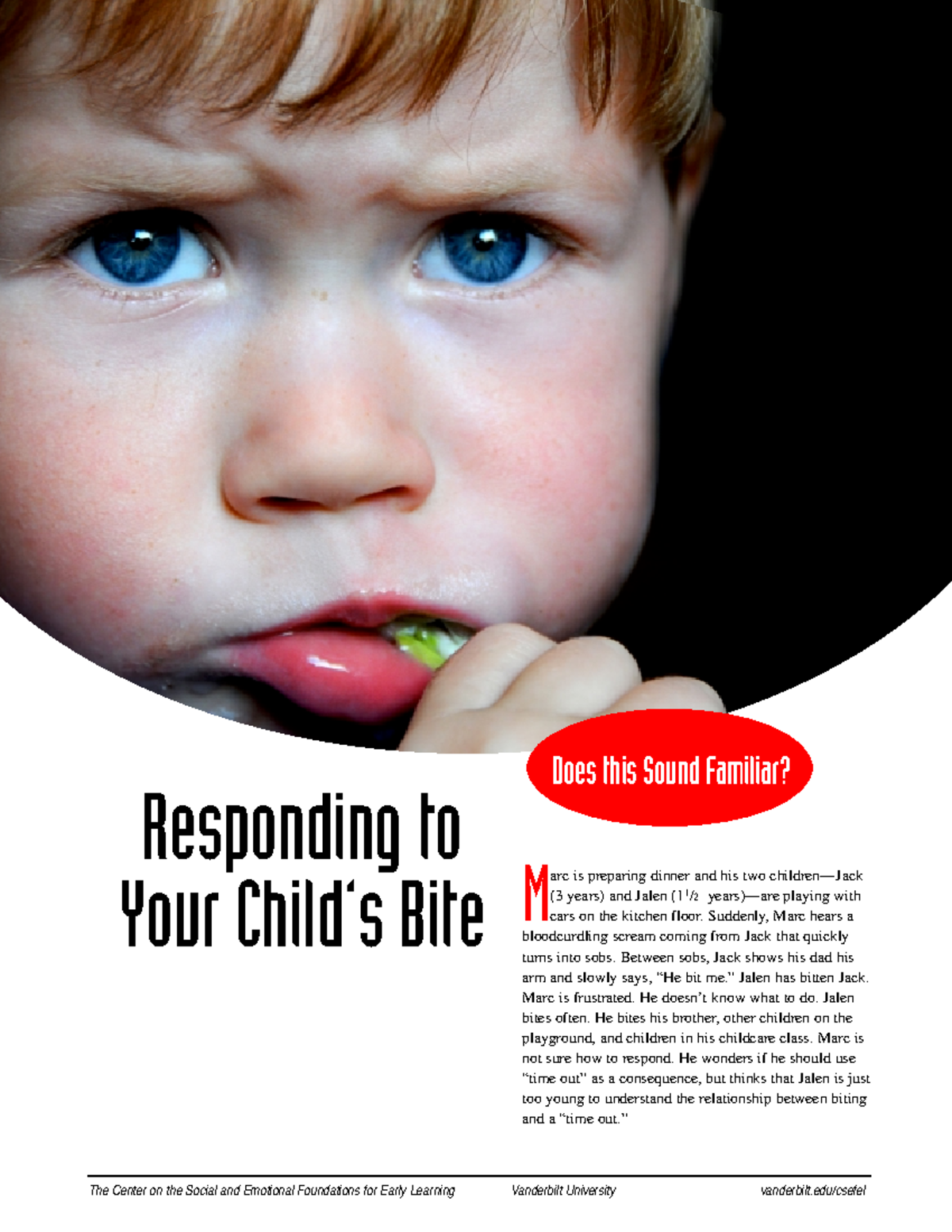 Biting-parenting tool - Responding to Your Child’s Bite The Center on ...