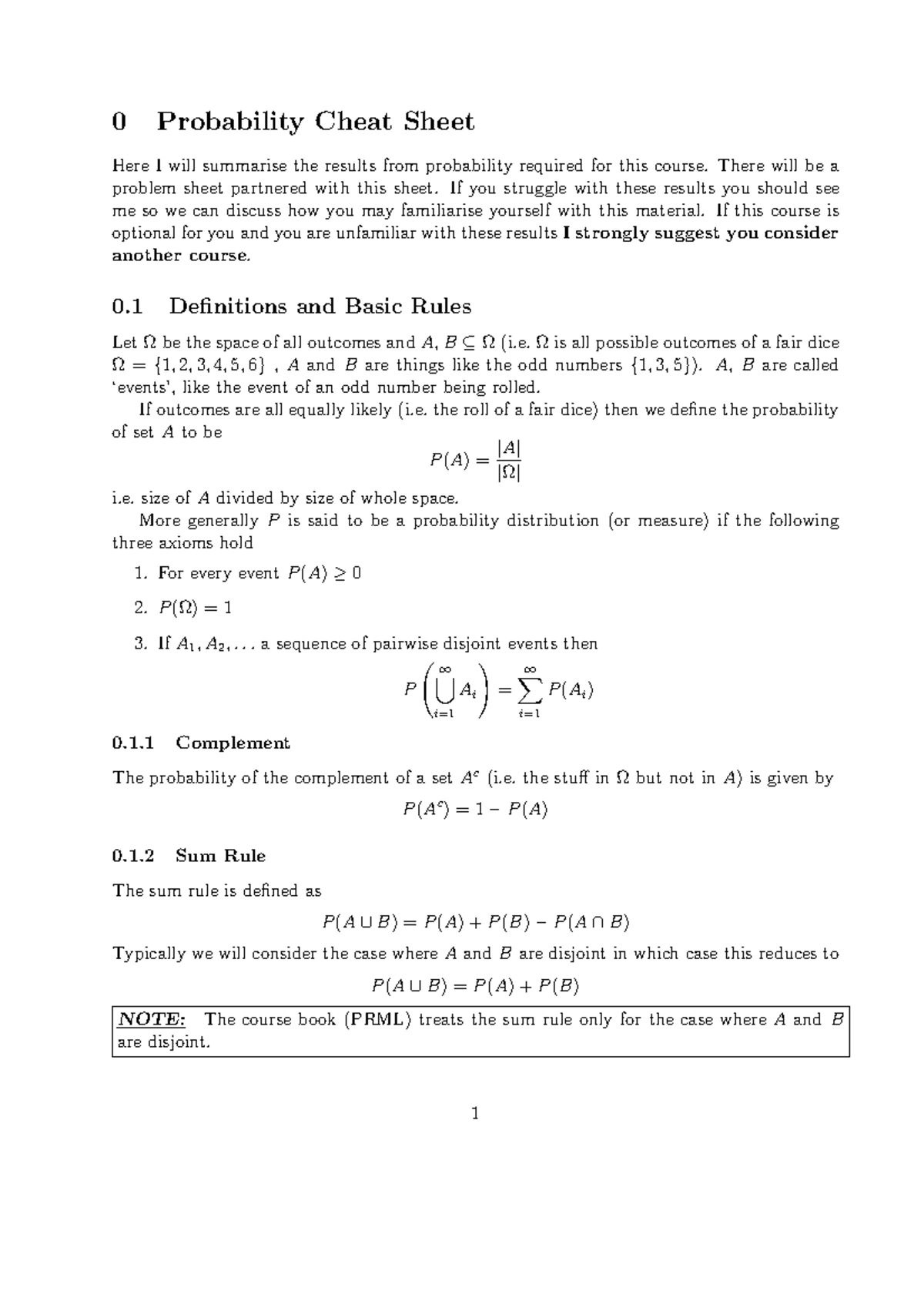 Probability-theorem - Probabilidade teoremas - 0 Probability Cheat ...