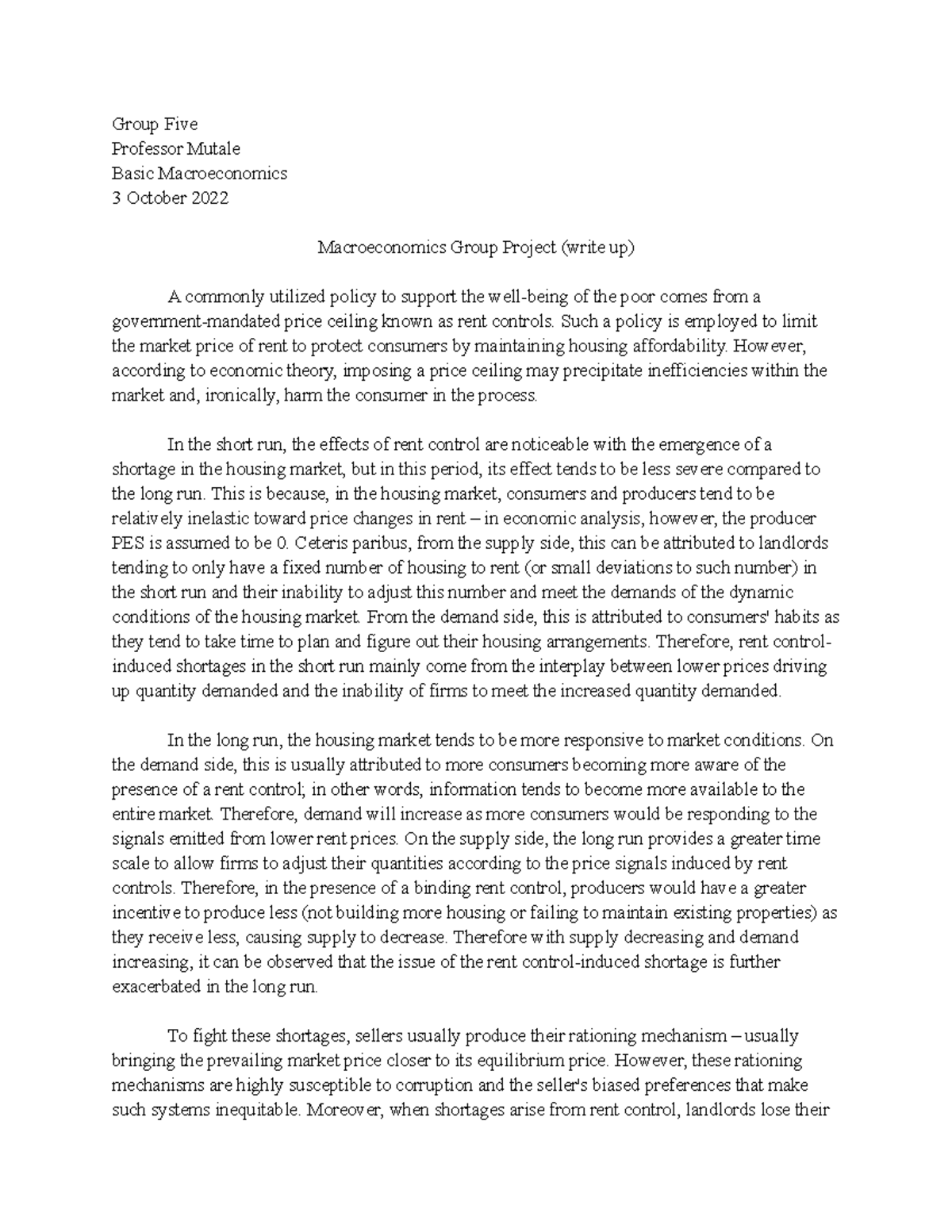 Group 5 project write up - Group Five Professor Mutale Basic ...