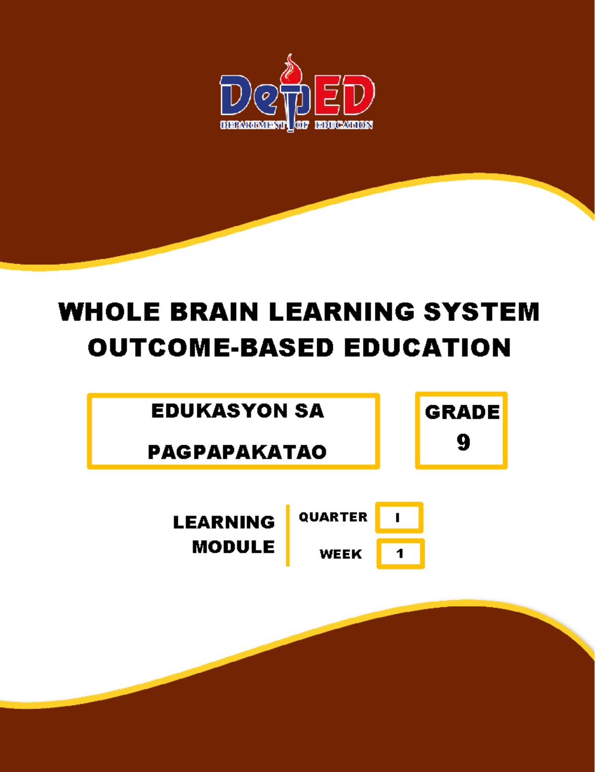 ESP 9 Q1 W1 - ESP 9 - 0 WHOLE BRAIN LEARNING SYSTEM OUTCOME-BASED ...