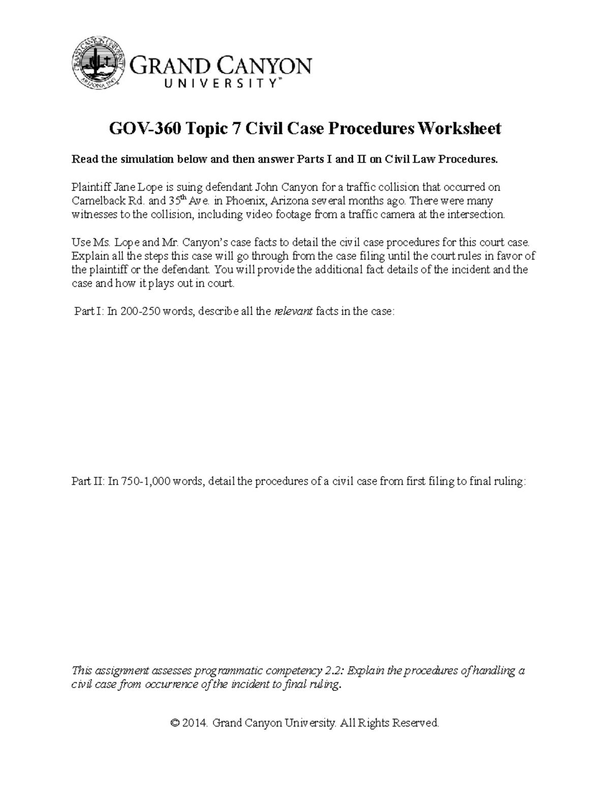 GOV-360 Topic-7 Civil-Case-Procedures Worksheet GOV-360 Topic-7 Civil ...