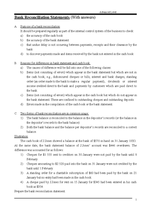 Week 2 Bank Reconciliation Practice Problems - QUIZ RESULTS Week 02 ...