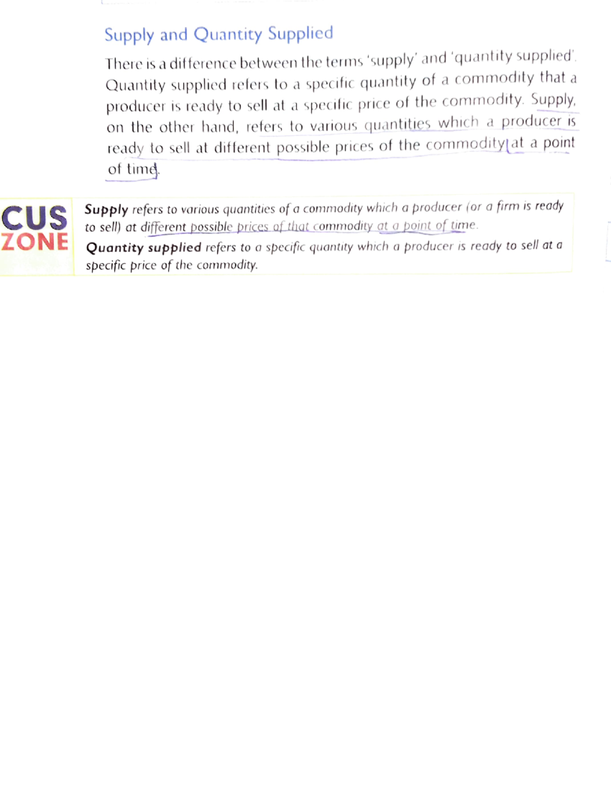 Supply AND Quantity Supplied - Supply and Quantity Supplied There isd ...