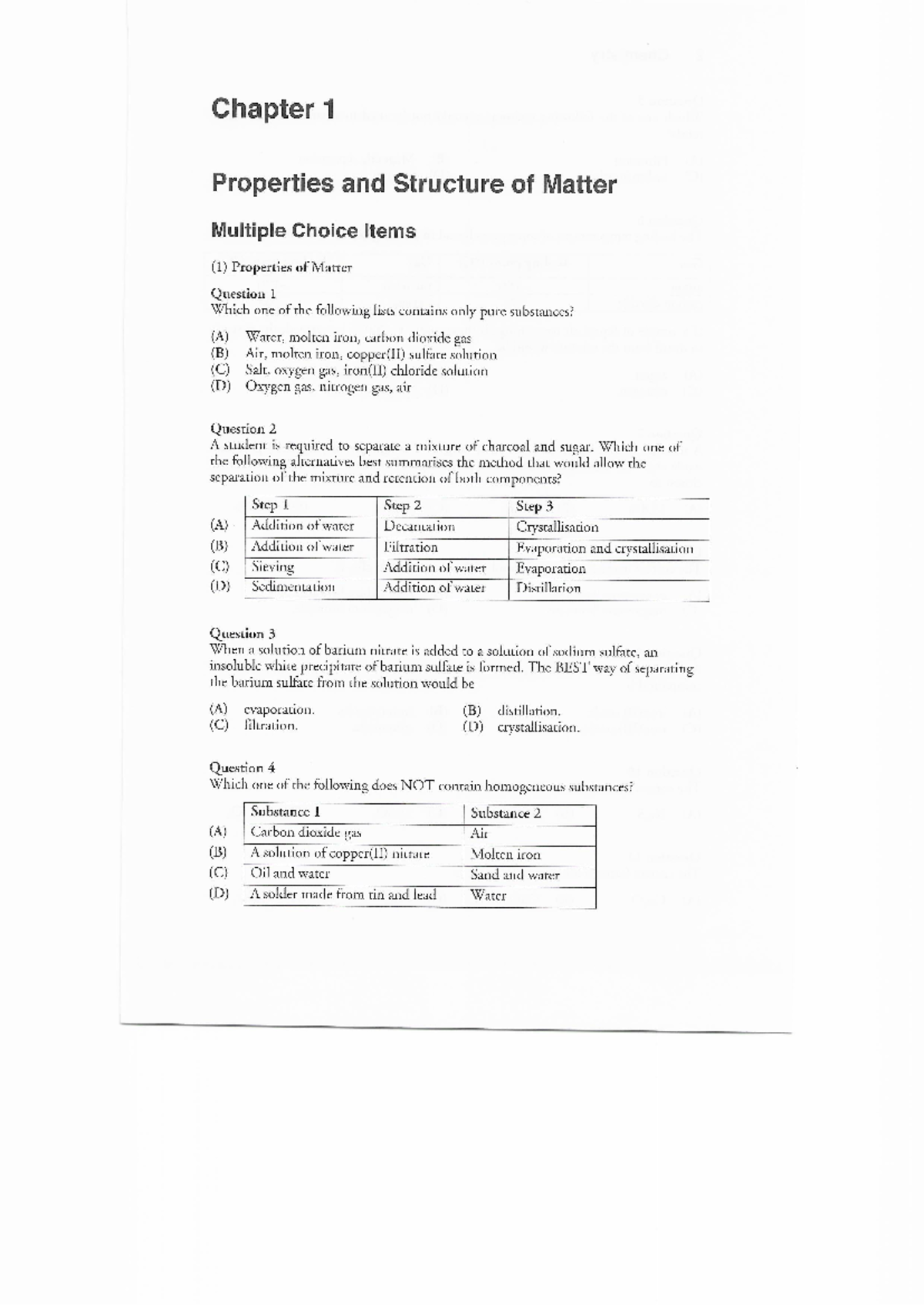 Module 1 Properties and structure of matter Cambride Notes - Chapter 1 ...