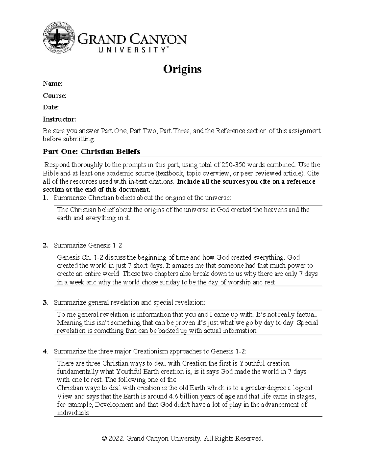 CWV 101 301 RS T2Origins Online - Origins Name: Course: Date ...