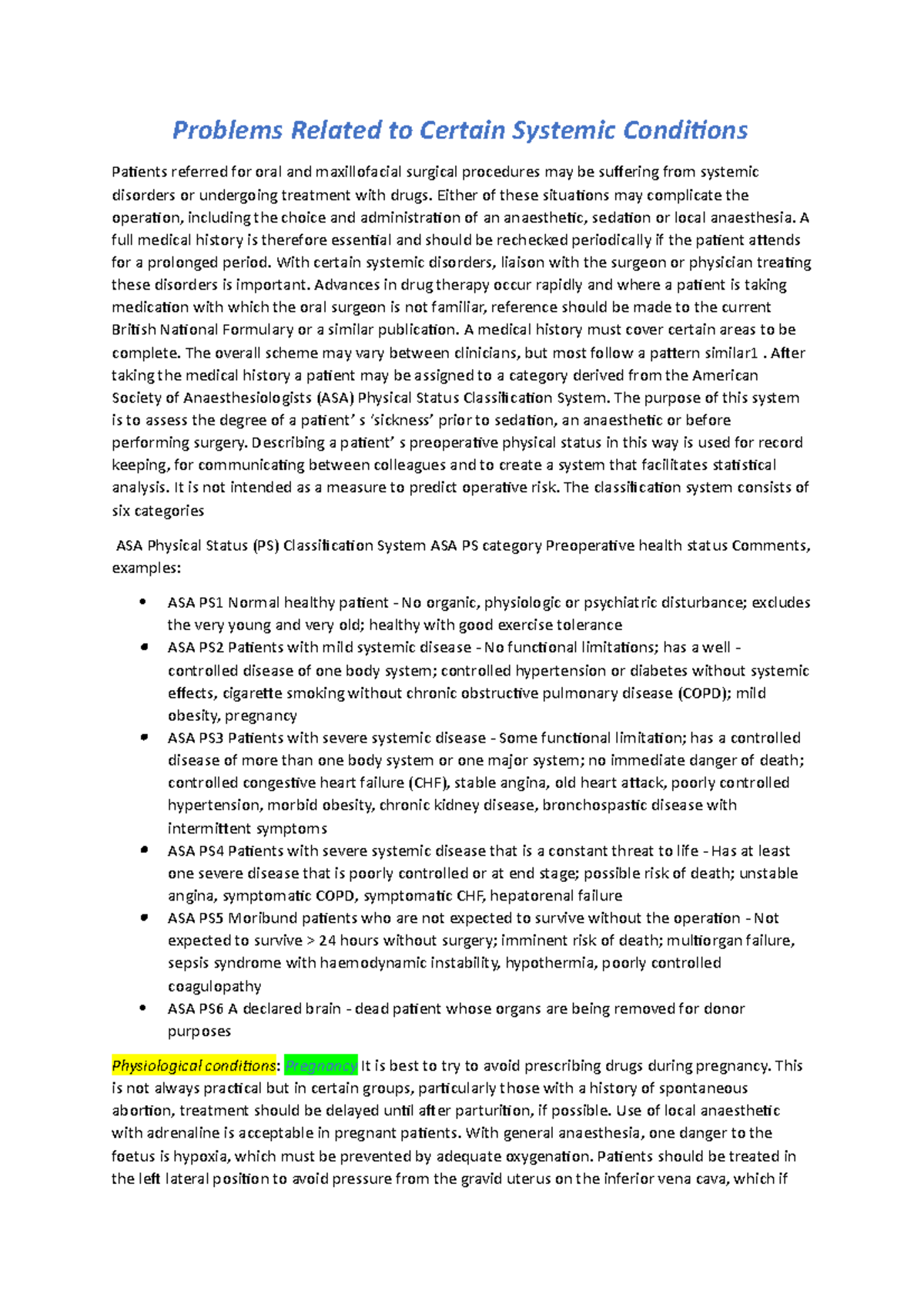 Systematic Conditions - Problems Related to Certain Systemic Conditions ...