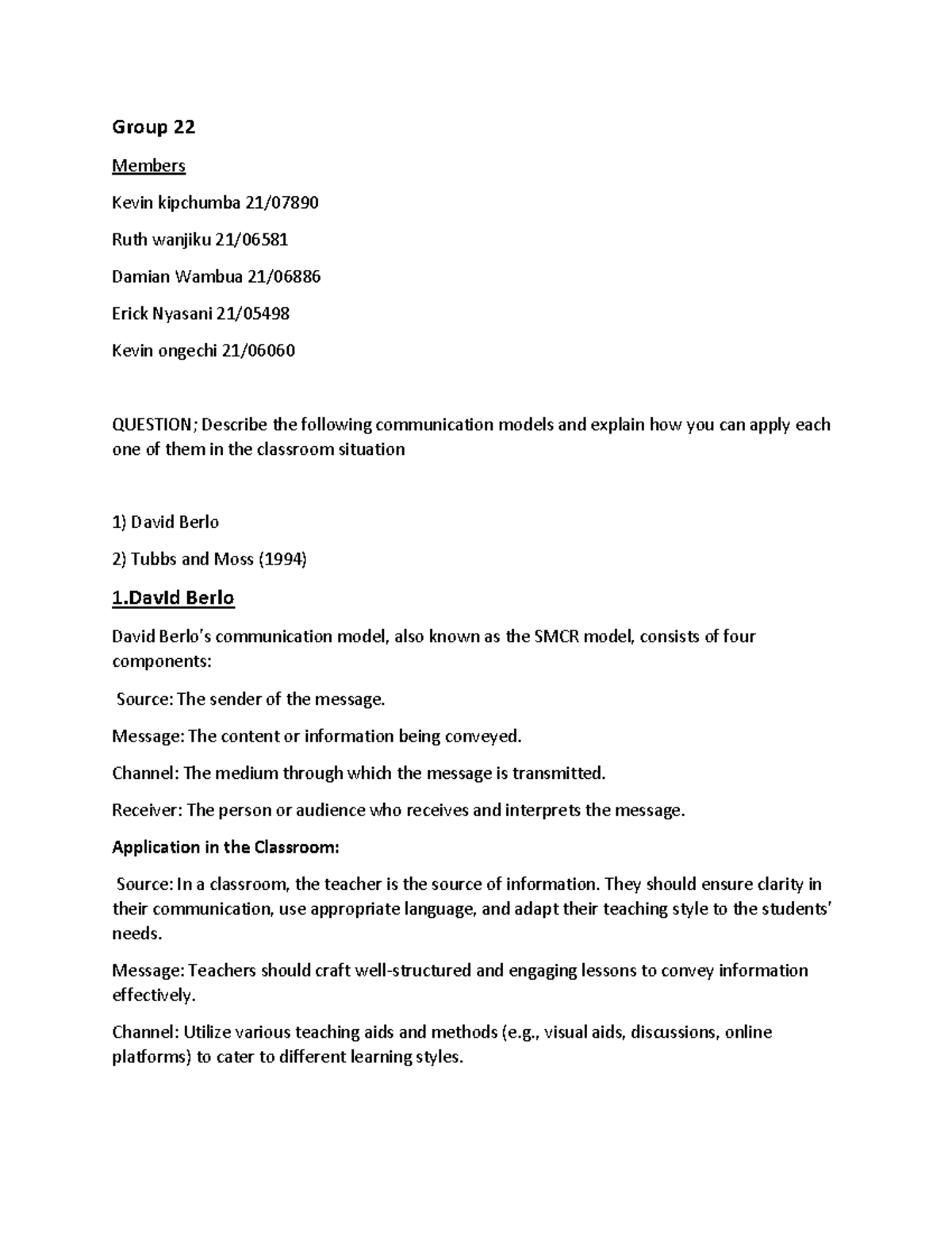 Group 22 Assignment (1) - Group 22 Members Kevin kipchumba 21/ Ruth wanjiku 21/ Damian Wambua 21 ...