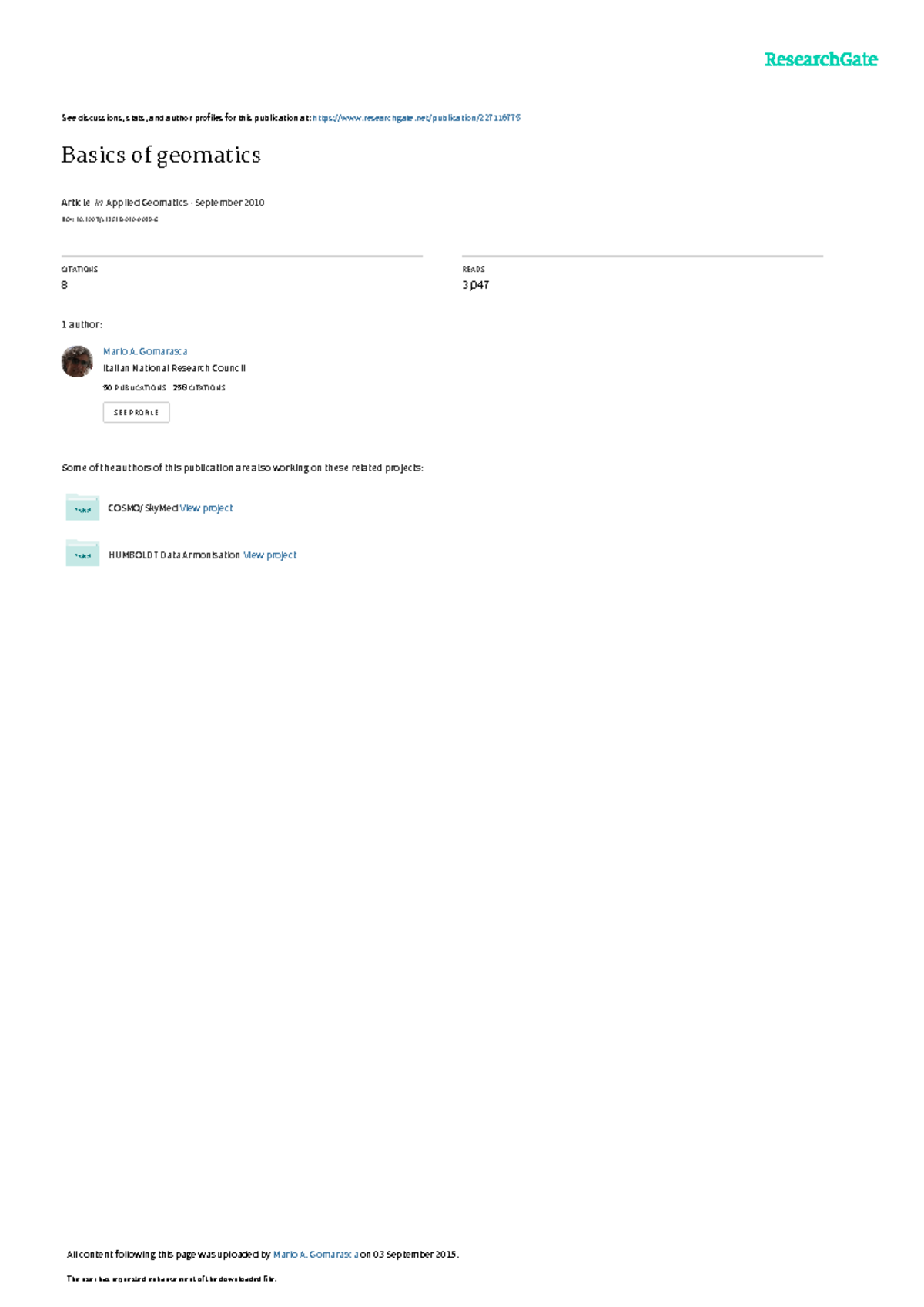 Basics of geomatics - See discussions, stats, and author profiles for ...