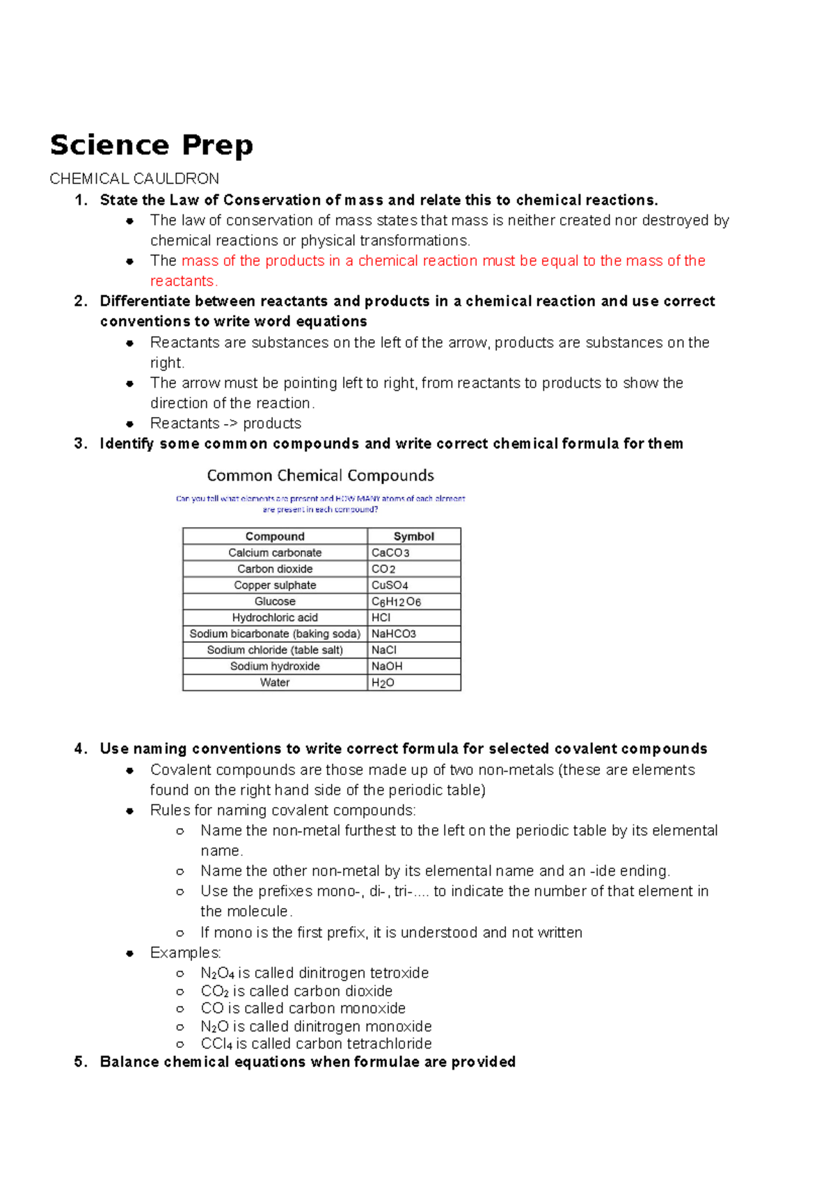 Sciencce Prep - Chemistry-based notes, (acids, bases, newtons world ...