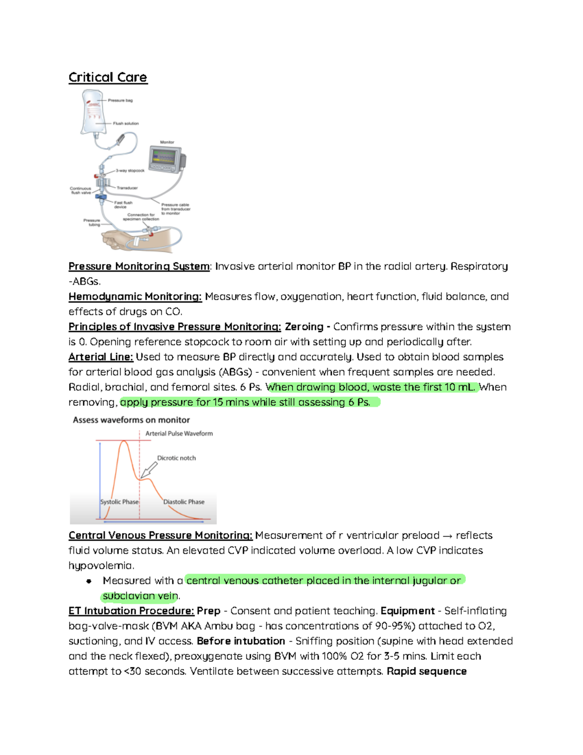 Med Surg II Notes 5 - Chapters/Topics: Critical Care Shock & MODS 62 ...
