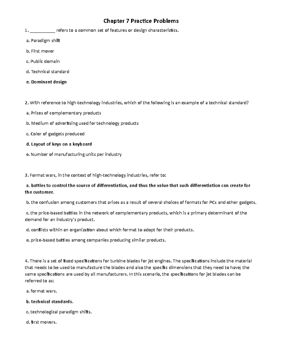 MGT 435 0- Ch 7 Practice Problems - Chapter 7 Practice Problems __________ refers to a common ...