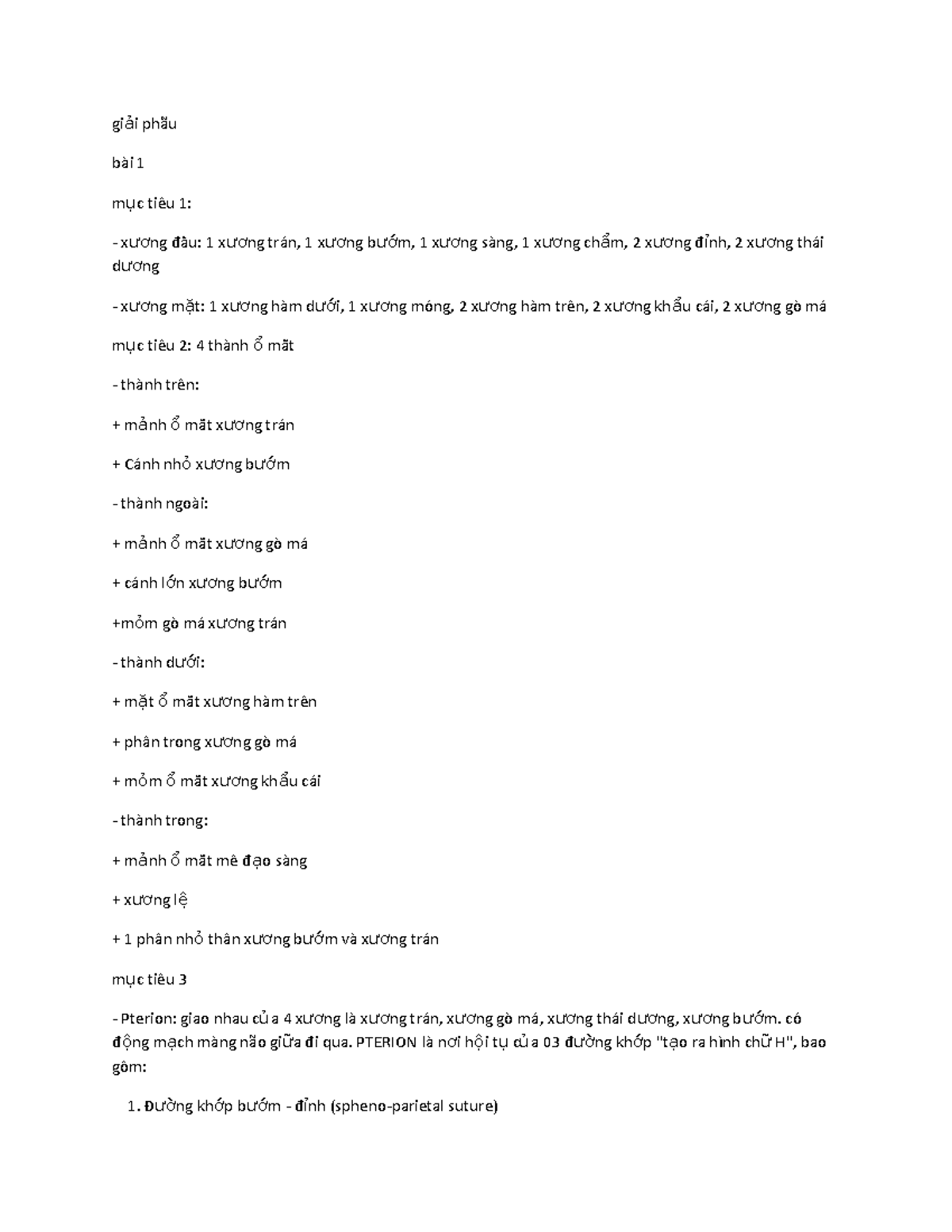 Giải phẫu - bn,bnnm,nm, - gi ải phẫẫu bài 1 m ục ti êu 1: x ương đ ẫầu ...