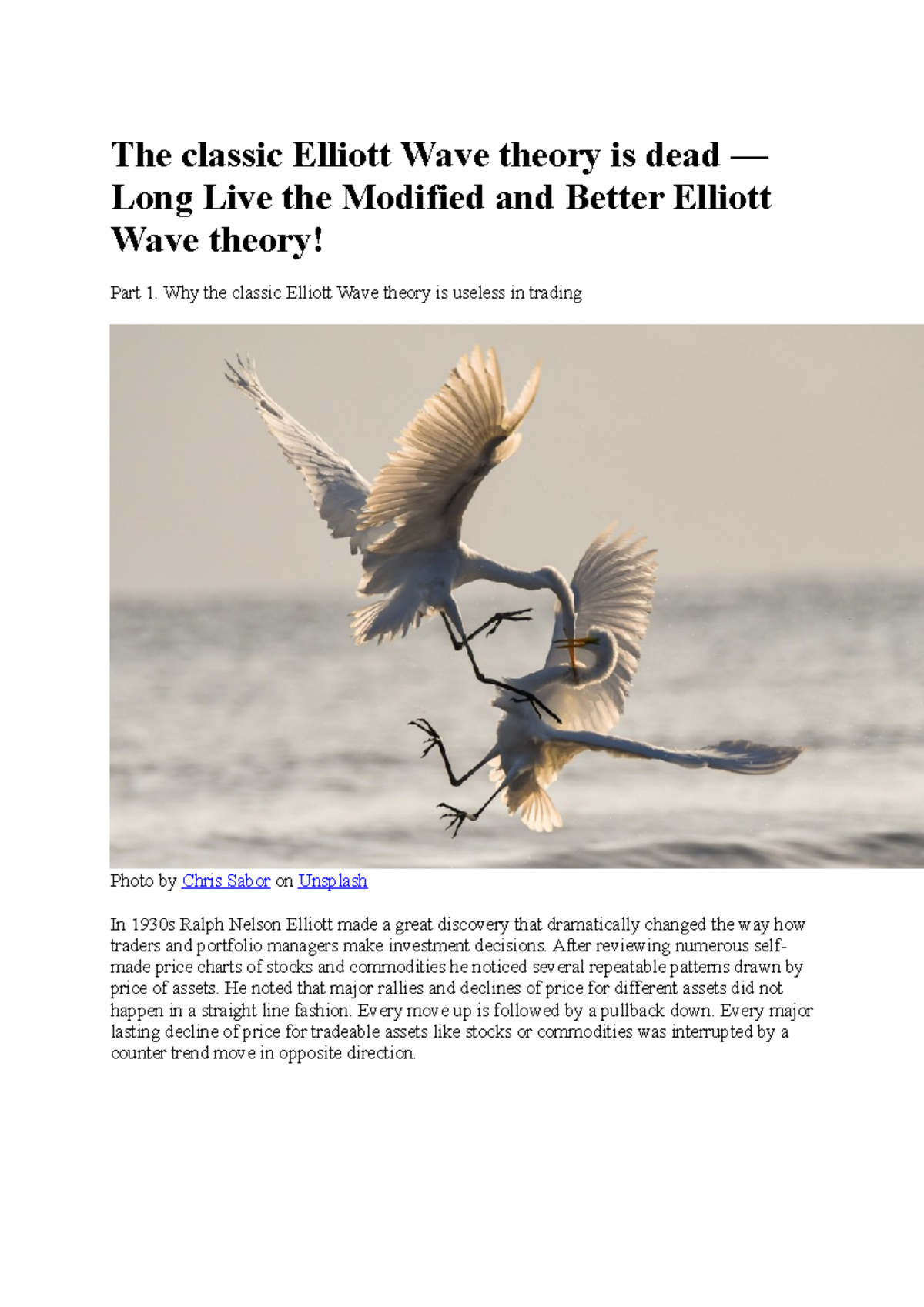 01 The classic Elliott Wave theory is dead Long Live the Modified and ...