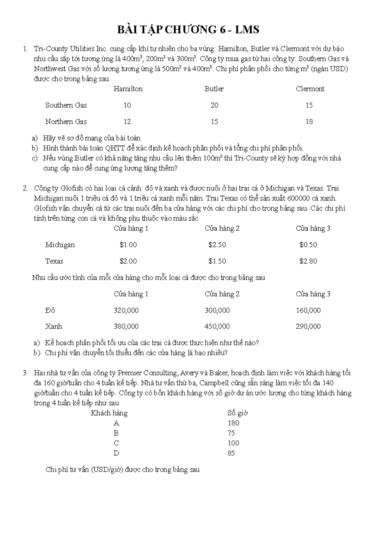 BÀI TẬP CHƯƠNG 6-LMS - BÀI TẬP CHƯƠNG 6 - LMS Tri-County Utilities Inc ...