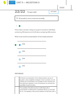 Managerial Accounting Milestone 1 - The chart of accounts contains the ...