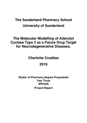 Dissertation - Grade: 2:1 - The Sunderland Pharmacy School University ...