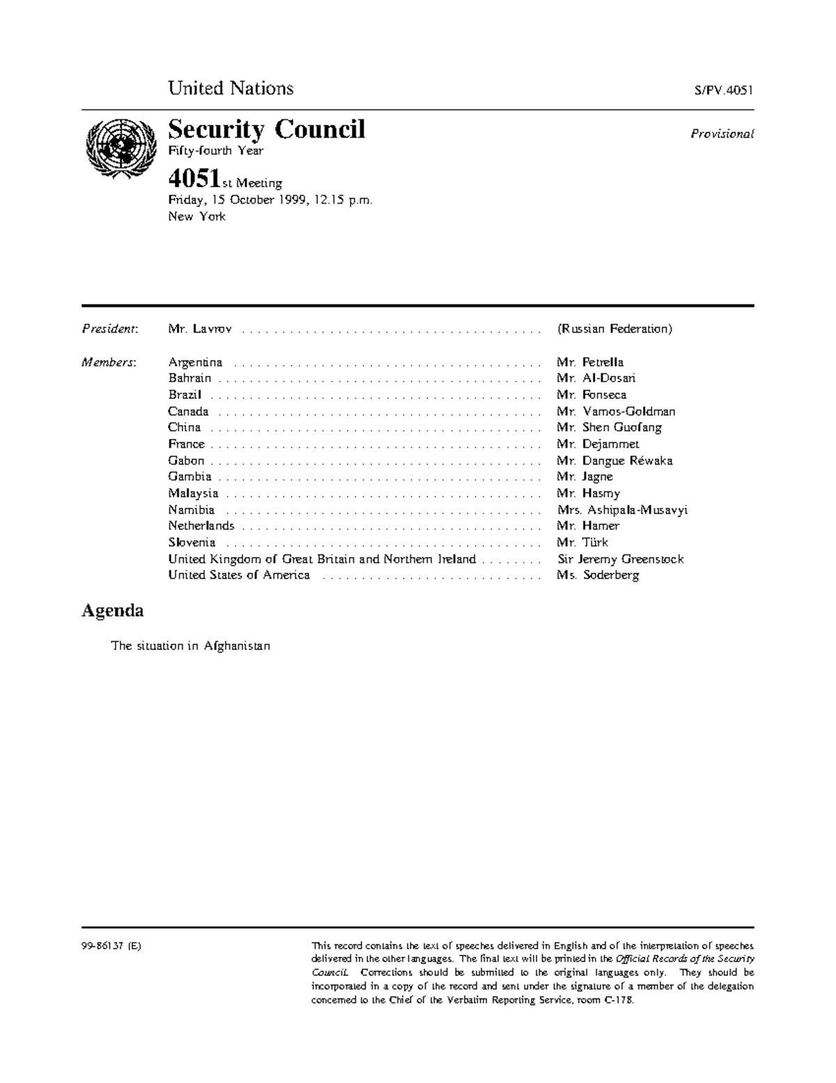 1267 meeting notes - vdfcefwqvwv - United Nations S/PV. 99-86137 (E ...