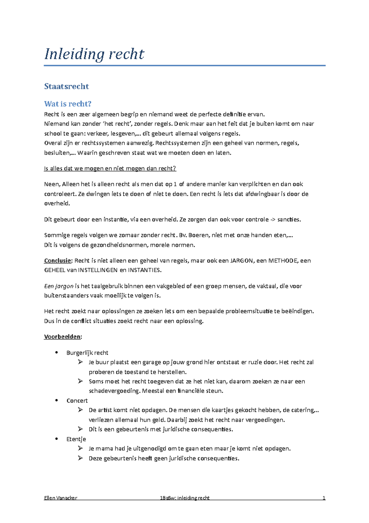 Inleiding-recht - Inleiding recht Staatsrecht Wat is recht? Recht is ...