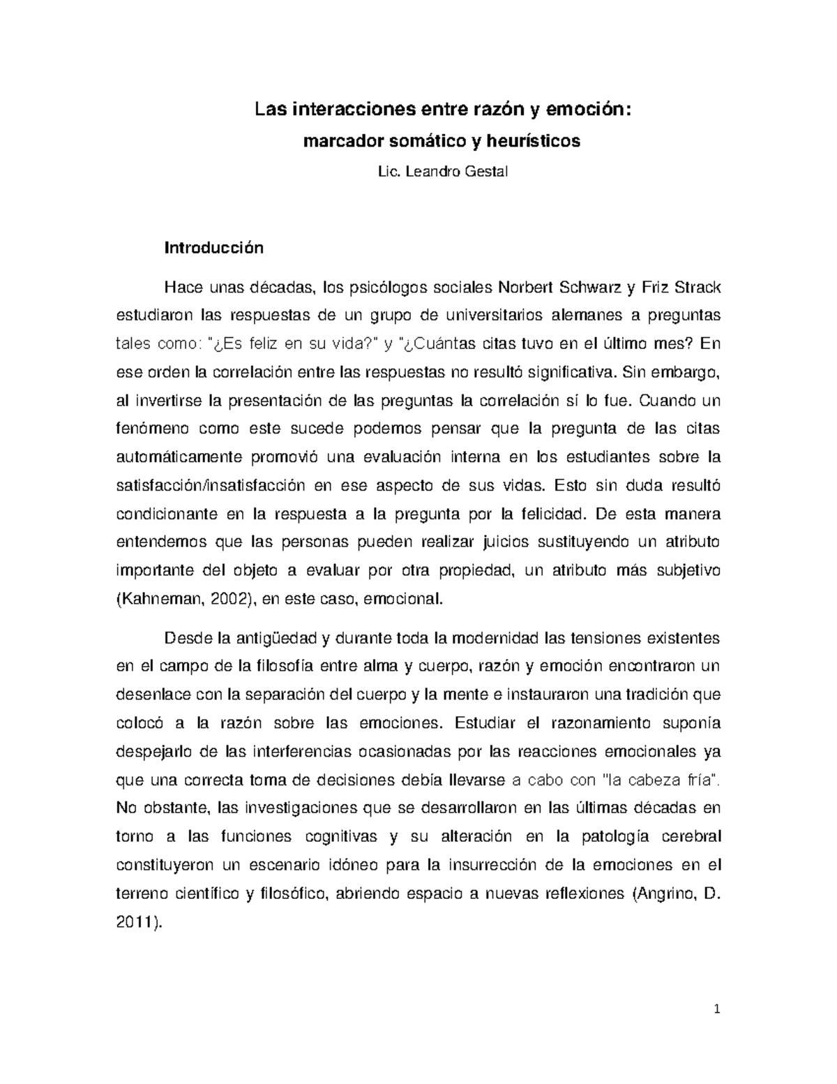 Gestal Las interacciones entre razón y emoción - Las interacciones ...