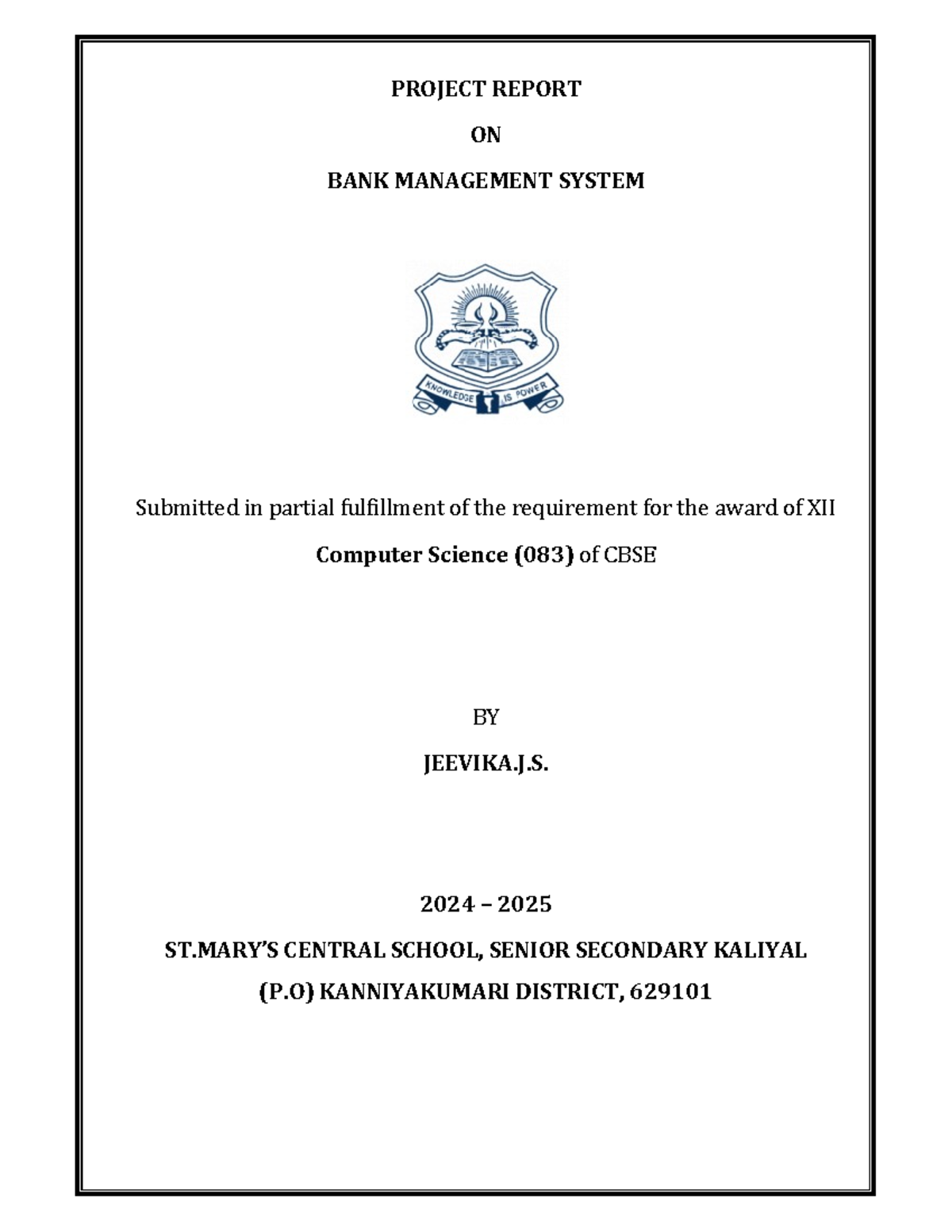 Bank management system - PROJECT REPORT ON BANK MANAGEMENT SYSTEM ...